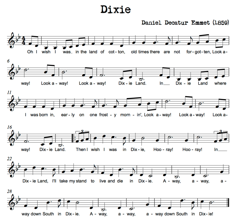 Fake Histories #14 – The song ‘Dixie’ originated in the American South ...